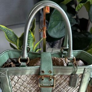 Coach | Bags | Coach Raffia Satchel Shoulder Bag | Poshmark